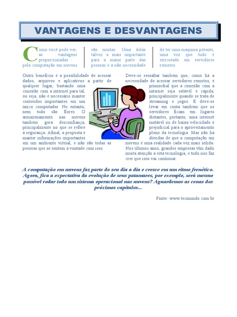 Vantagens e Desvantagens 01 | PDF | Servidor (informática) | Internet