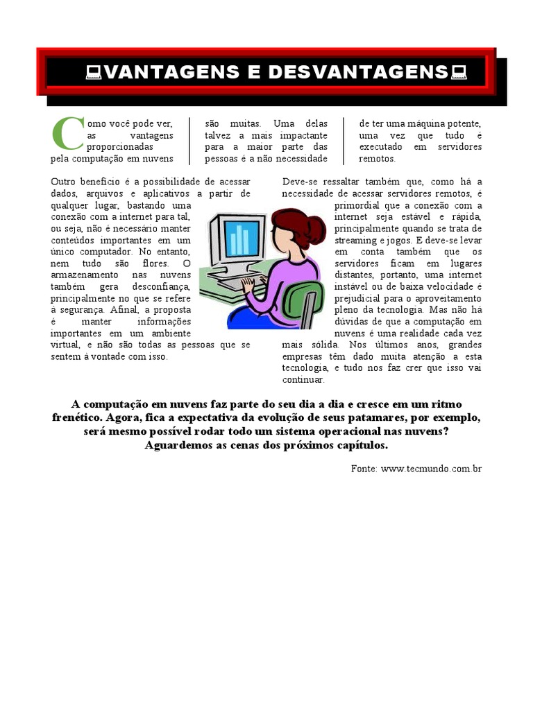 Vantagens e Desvantagens da Nuvem | PDF | Servidor (informática) | Internet