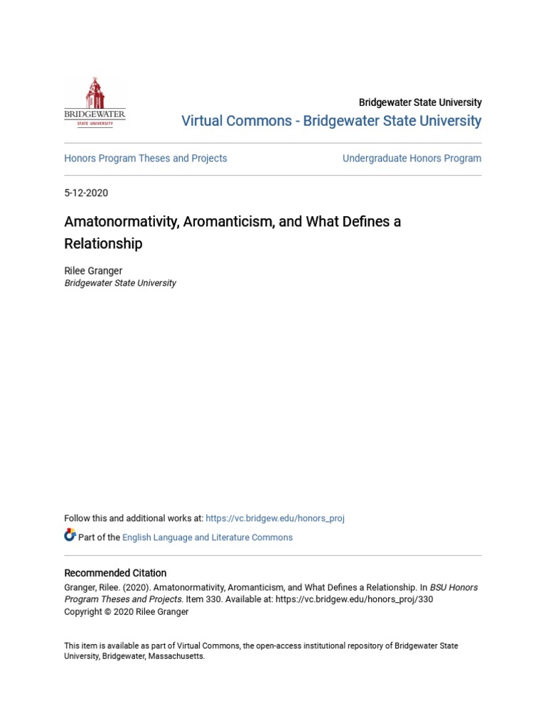 Amatonormativity Aromanticism and What Defines A Relationship | PDF ...
