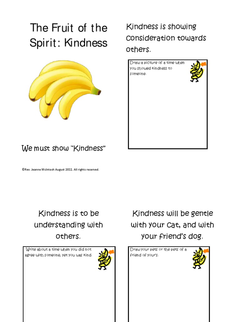 Fruit of The Spirit "Kindness" Art & Craft Book | PDF | Fruit Of The ...