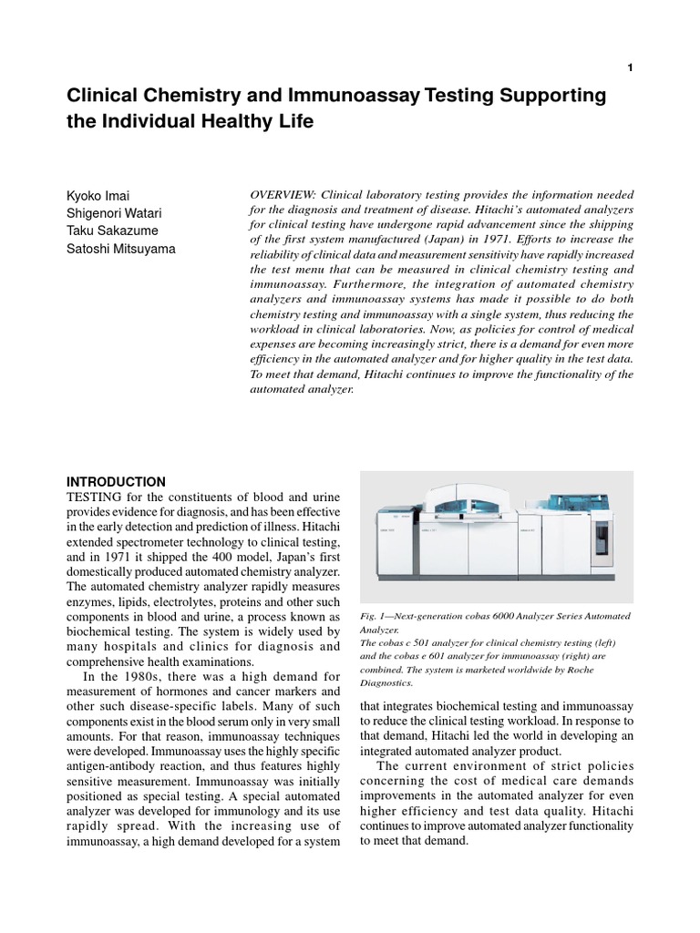 Roche Hitachi Technology | PDF | Immunoassay | Automation
