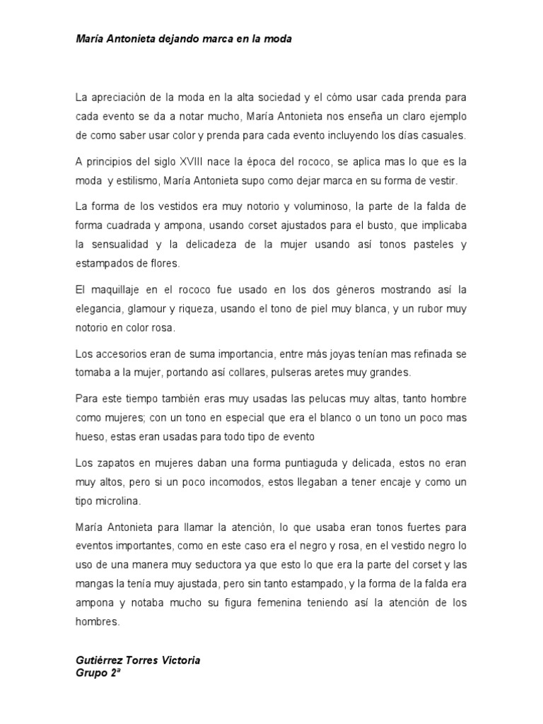 Ensayo Vicky | PDF | Ropa | Corsé