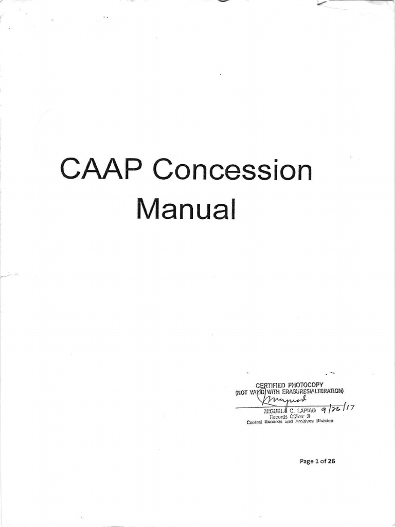 CAAP Concession Manual 2017v2 | PDF