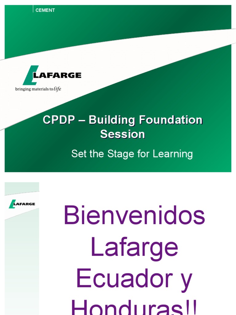 Lafarge Cement Engineer Training Overview | PDF | Learning | Knowledge