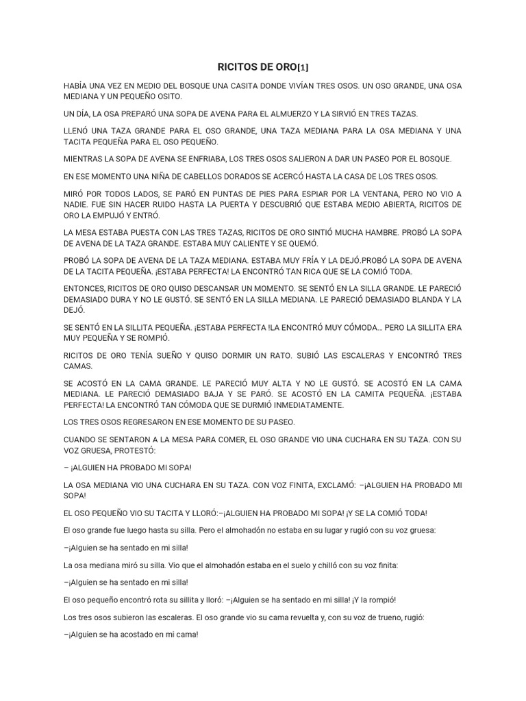 Secuencia Didact Ricitos de Oro | PDF | Osos | Ricitos de oro y los ...