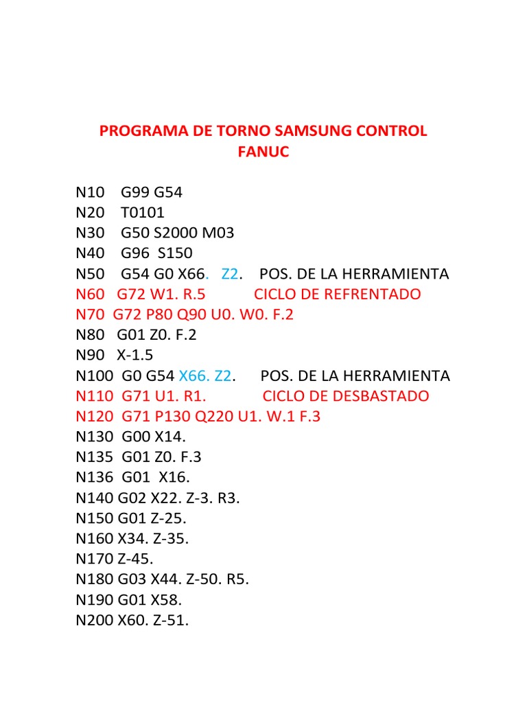 Programa Principal de Torno CNC | Descargar gratis PDF | Control numerico | Equipo