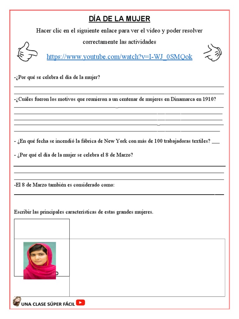 Día de la Mujer: Historia y Actividades | PDF