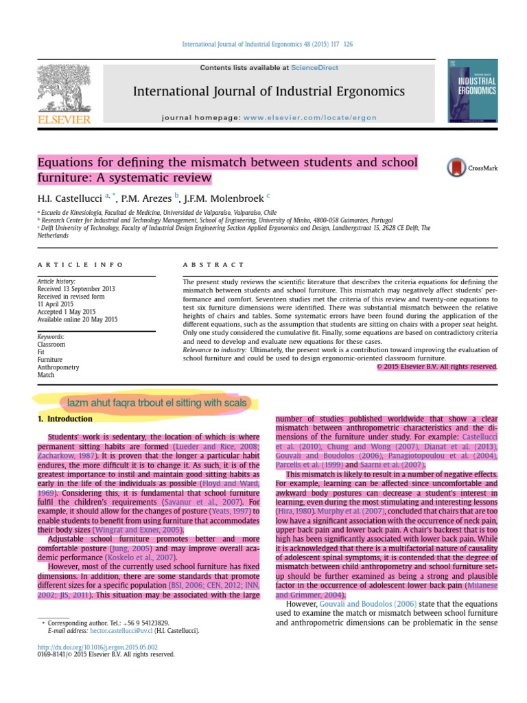 International Journal of Industrial Ergonomics: H.I. Castellucci, P.M ...