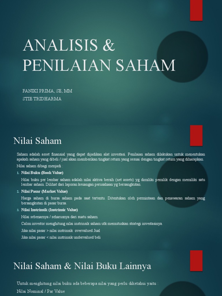 Analisis Dan Penilaian Saham | PDF
