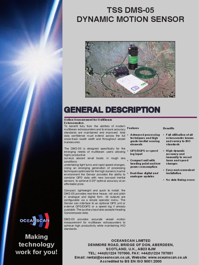 Tss Dms-05 Dynamic Motion Sensor: Making Technology Work For You! | PDF ...