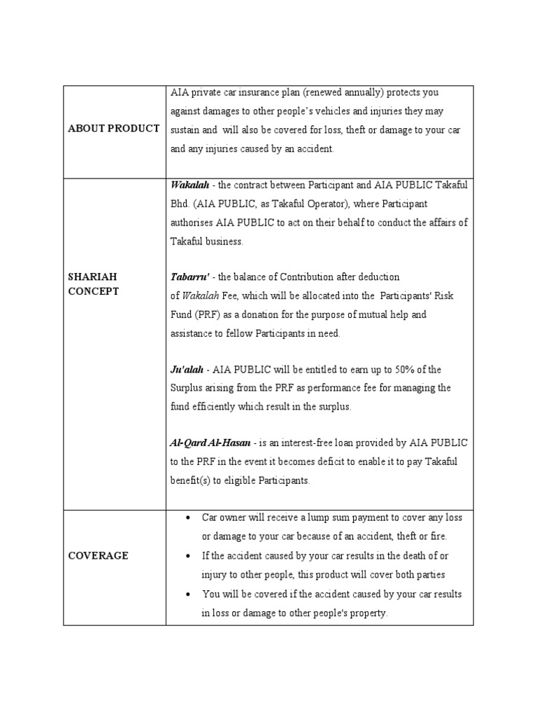 AIA Motor | PDF | Insurance | Vehicle Insurance
