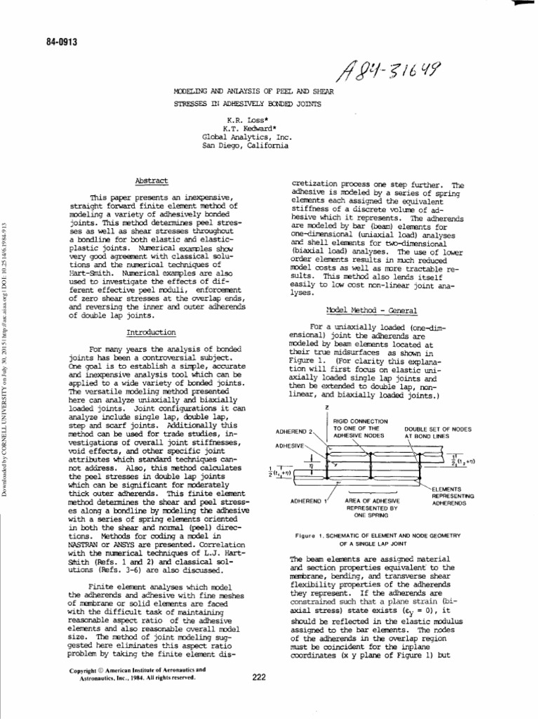 Adhesive Nasa | PDF | Stress (Mechanics) | Bending