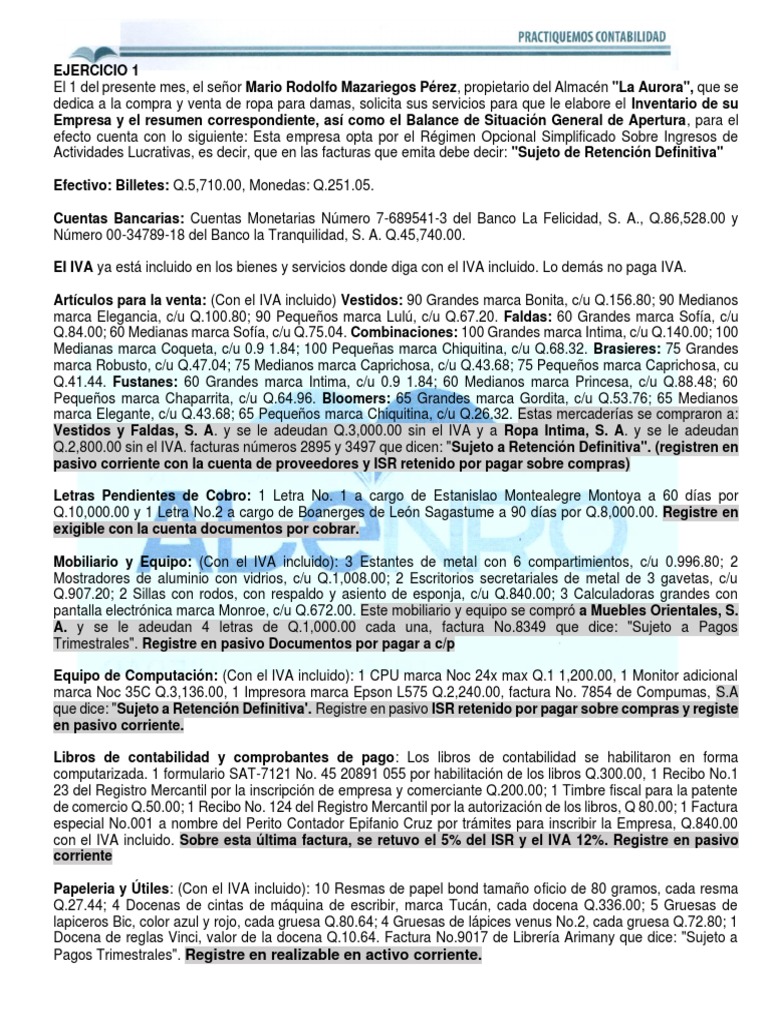 Registre en Realizable en Activo Corriente | Descargar gratis PDF ...