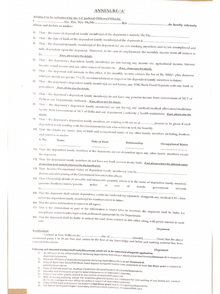 Dependency Form | PDF