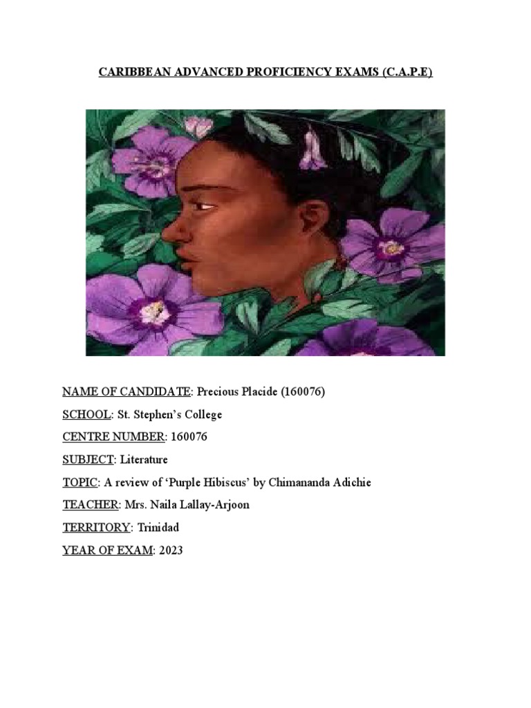 CAPE Literature Review: Purple Hibiscus | PDF | Nigeria | Biafra