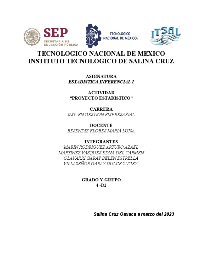 Tecnologico Nacional de Mexico Instituto Tecnologico de Salina Cruz | PDF | Intervalo de ...