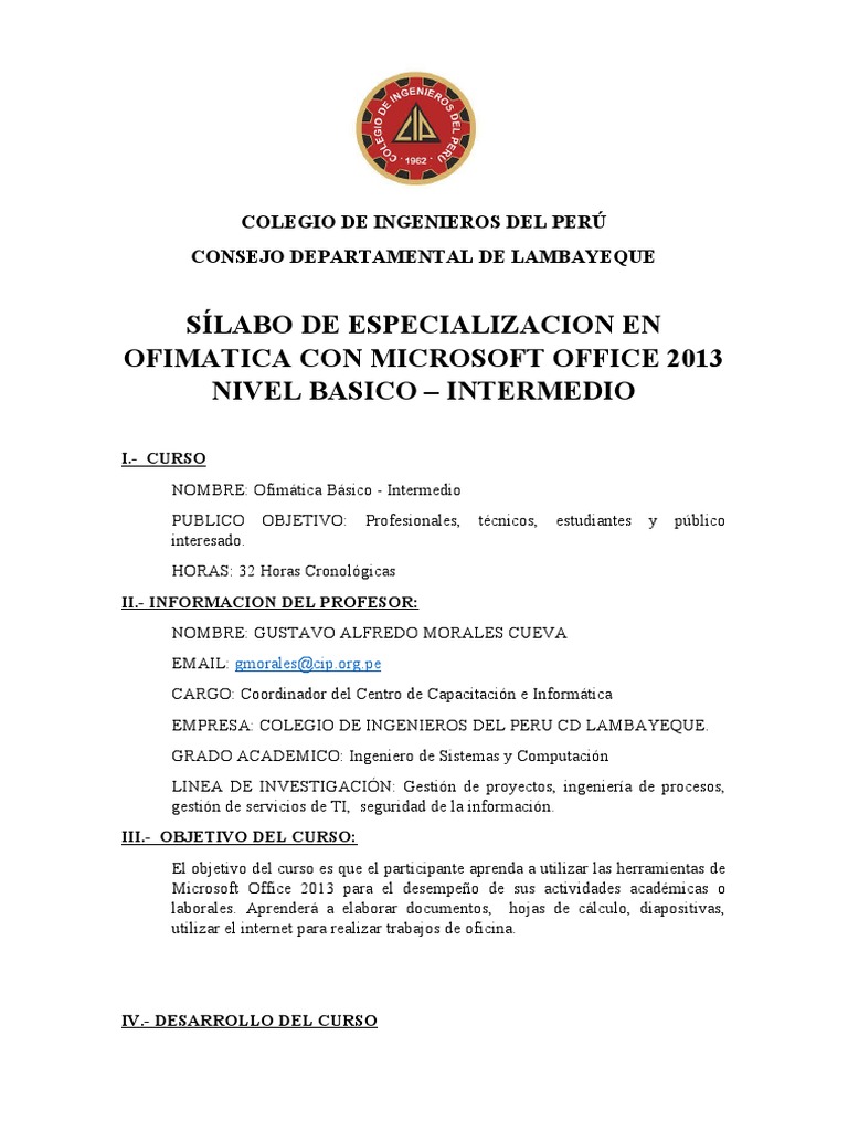 Curso de Ofimática en Microsoft Office 2013 | PDF | Internet | Microsoft