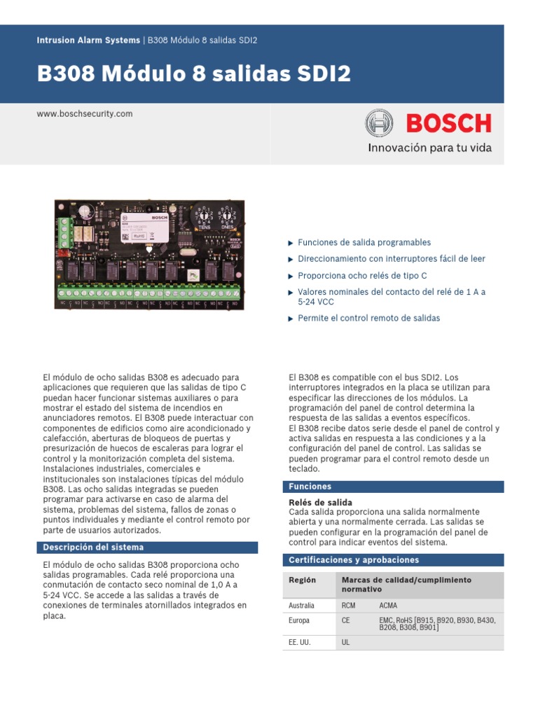 B308 Datasheet Data Sheet esES 18014401046435595 | PDF | Relé | Informática