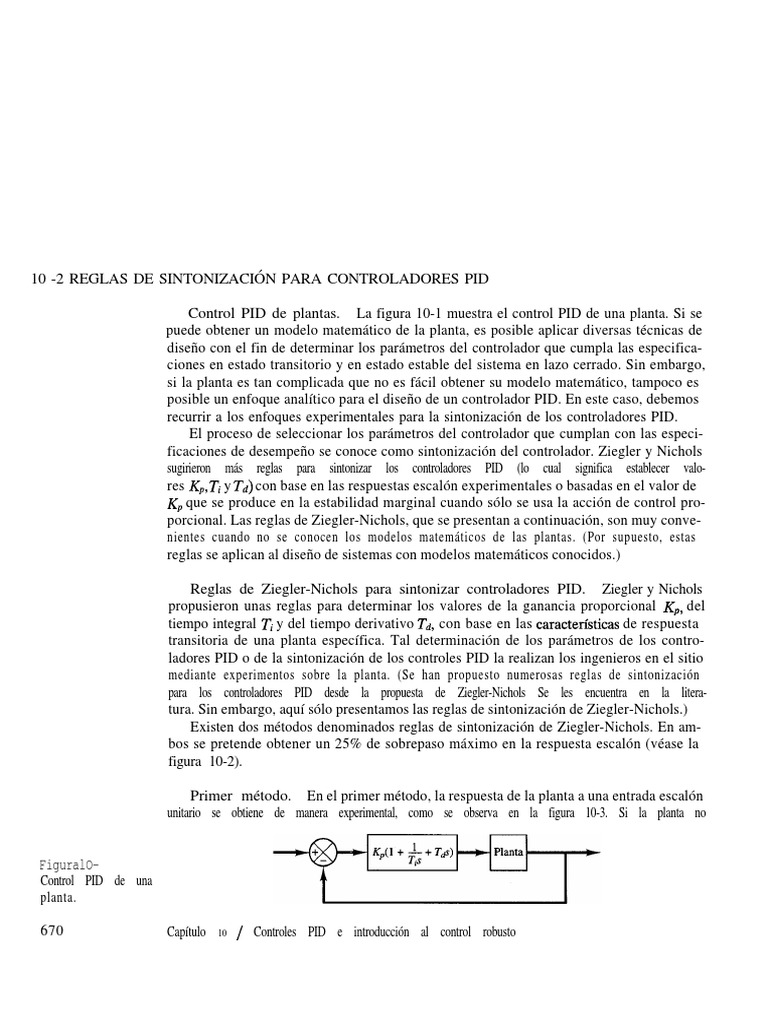 Libro Ogata-Capítulo 10-REGLAS DE SINTONIZACIÓN PARA CONTROLADORES PID | PDF | Ingenieria ...