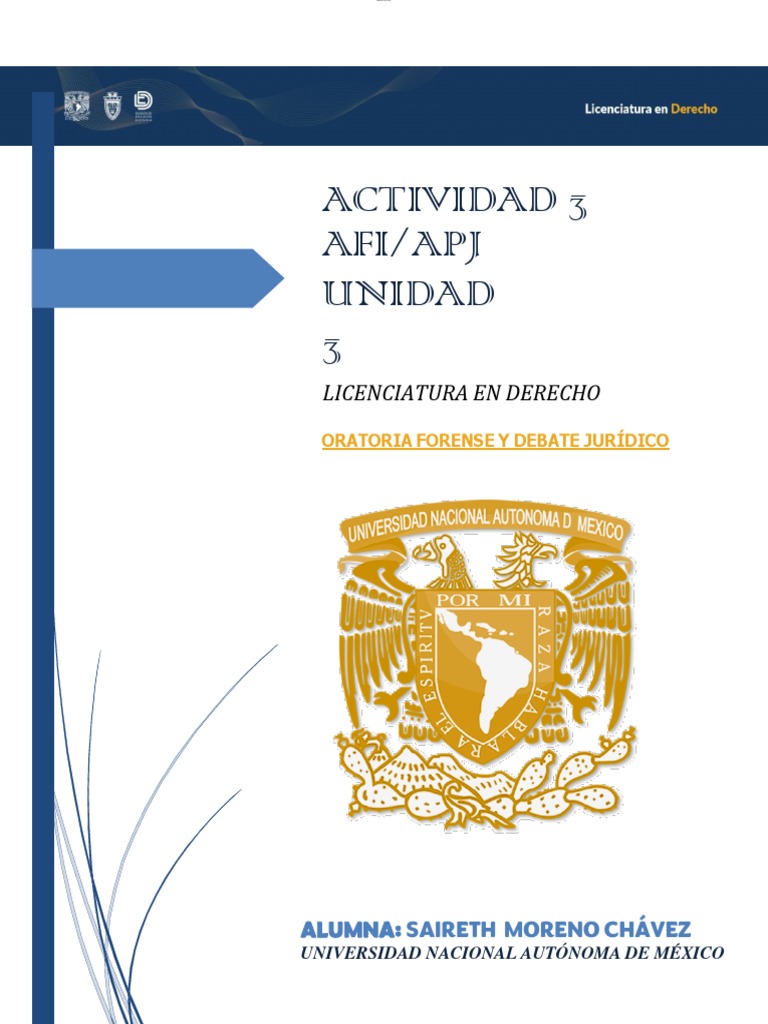 Actividad 3 Afi/Apj Unidad 3: Licenciatura en Derecho | PDF ...