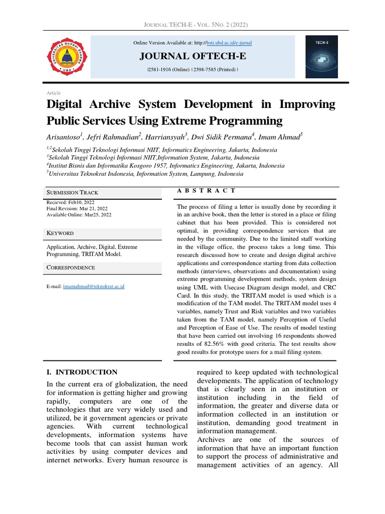 Digital Archive System Developmentin Improving Public Services Using ...