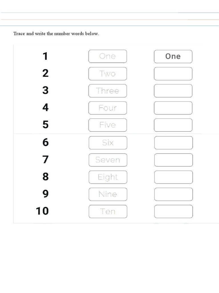 Worksheet - Number Words | PDF