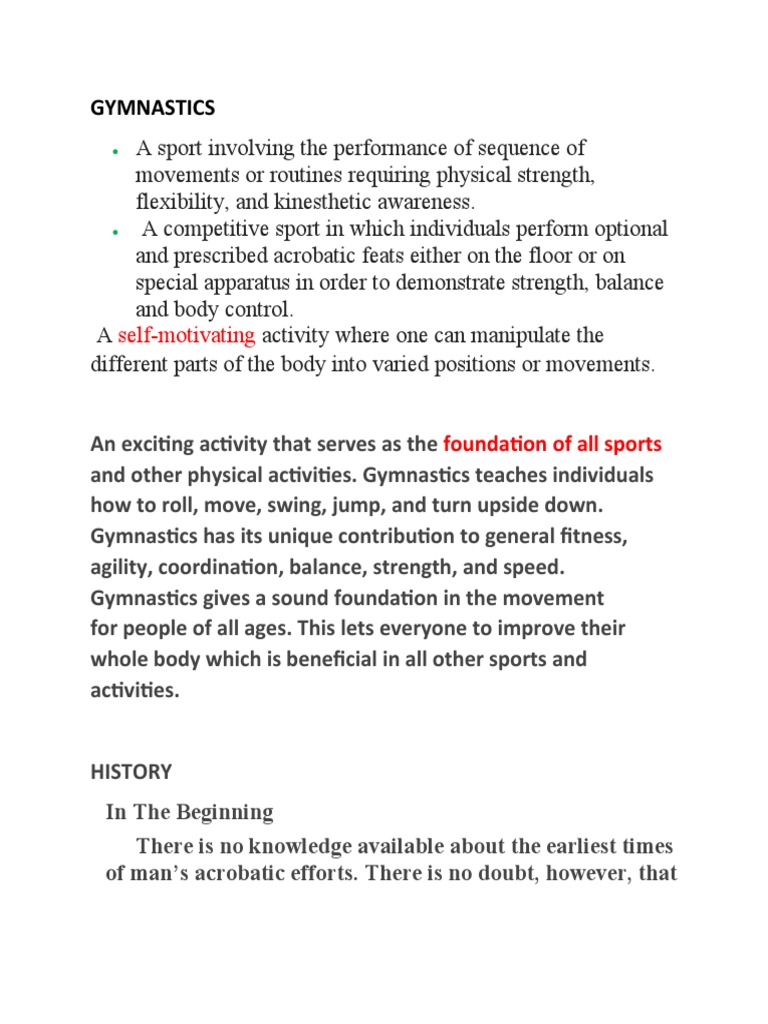 GYMNASTICS | PDF | Gymnastics | Foot