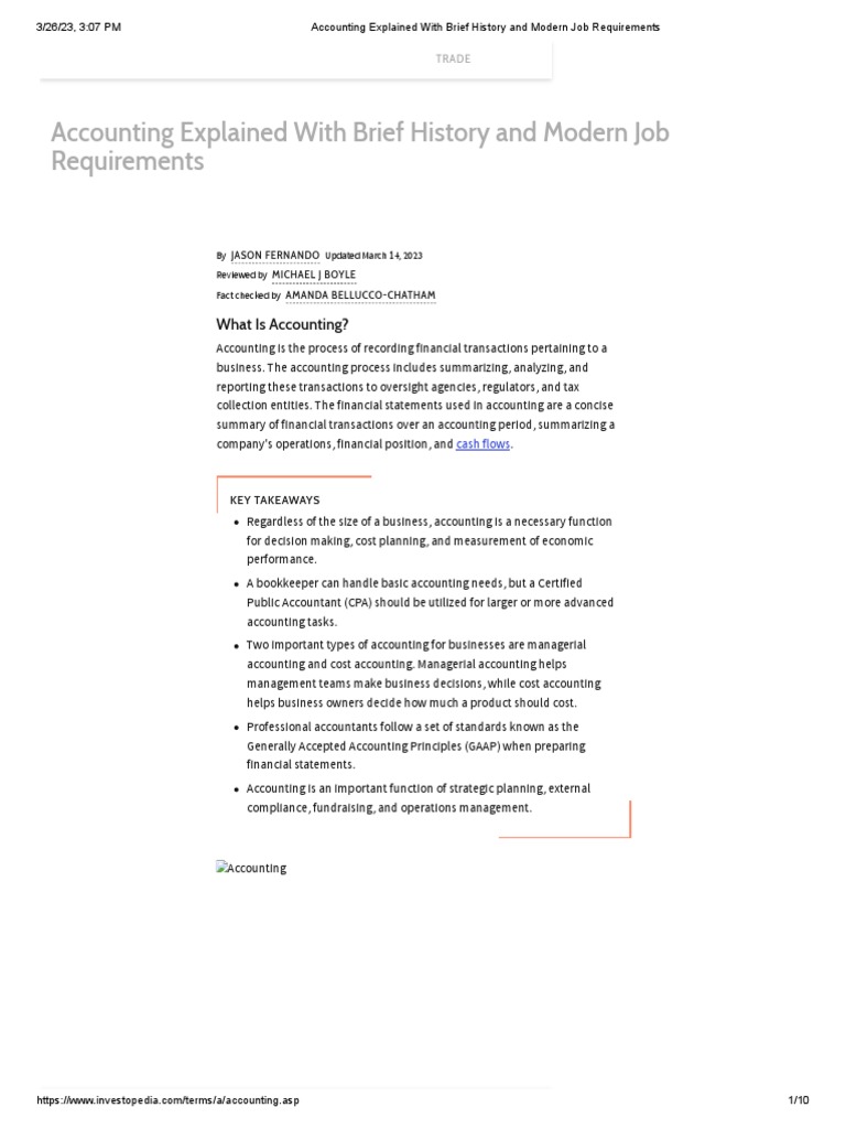Accounting Overview: History & Roles | PDF | Debits And Credits ...