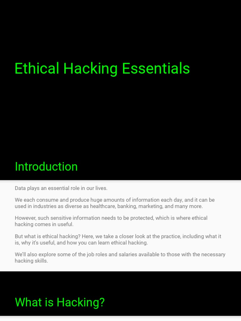1 1 Ethical Hacking Essentials Pdf White Hat Computer Security Security Hacker