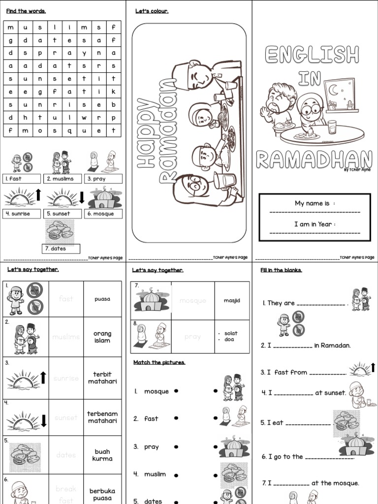 Ramadan - EnglishPamphlet - Level 1 - YEAR1 - PRA | PDF | Mosque ...