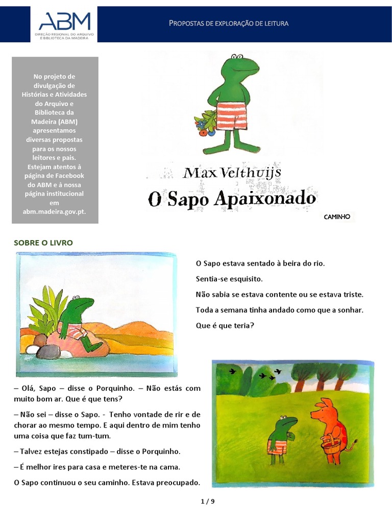 Proposta O Sapo Apaixonado Revisto | PDF | Anfíbio | Sapo