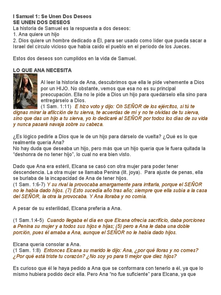 Ana y Samuel: Fe y Cumplimiento | PDF | Gente de la Torá | Contenido ...