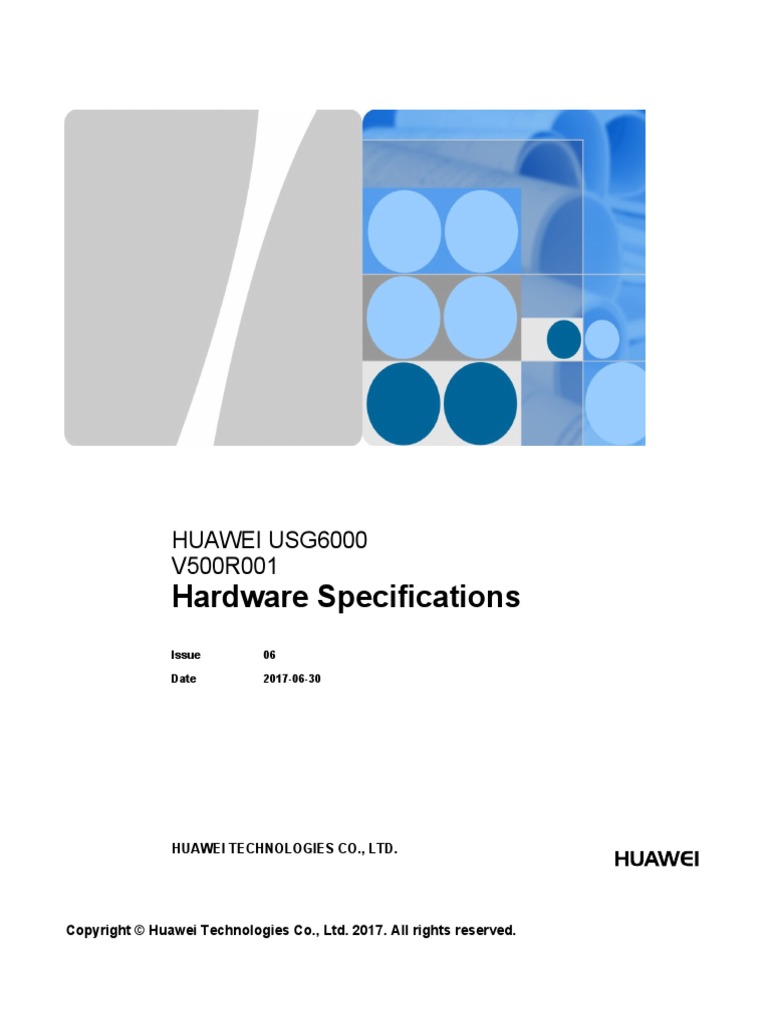 Hardware Specifications: Huawei Usg6000 V500R001 | PDF | High Speed ...