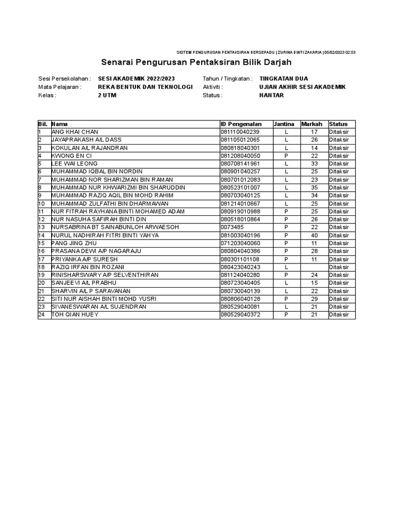 Uasa RBT 2 Utm | PDF