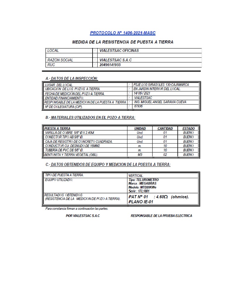 Protocolo de Pruebas | PDF
