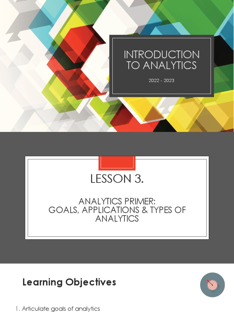 BIA 5000 Introduction To Analytics - Lesson 3 | PDF | Analytics | Predictive Analytics