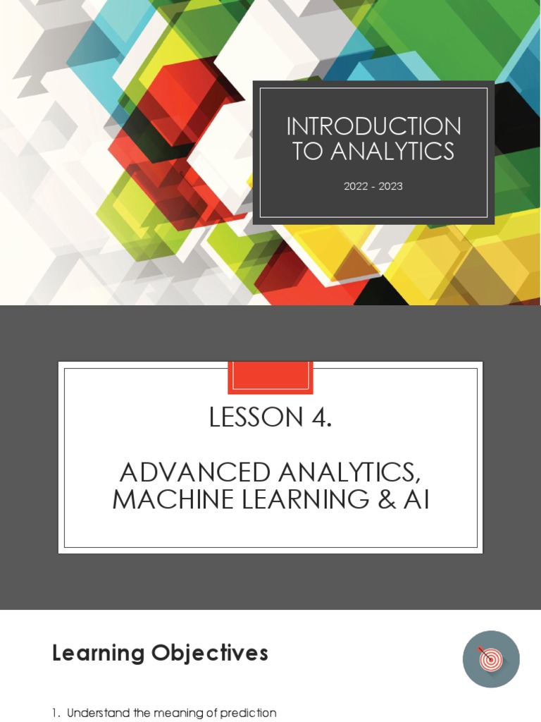BIA 5000 Introduction To Analytics - Lesson 4 | PDF | Machine Learning ...