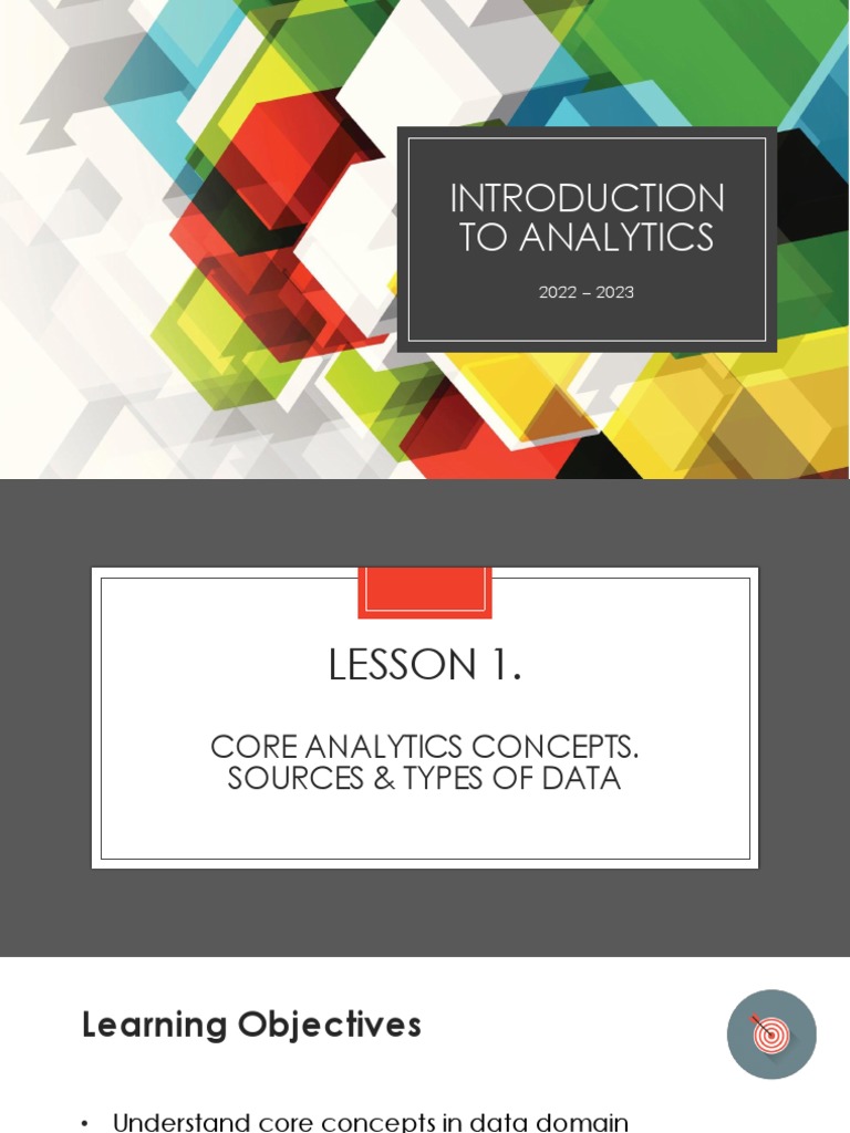 BIA 5000 Introduction To Analytics - Lesson 1 | PDF | Data | Information