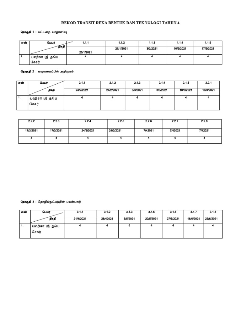 Rekod Transit RBT 4 | PDF
