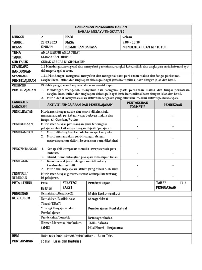 Minggu 2 RPH 5N | PDF | Karier & Perkembangan
