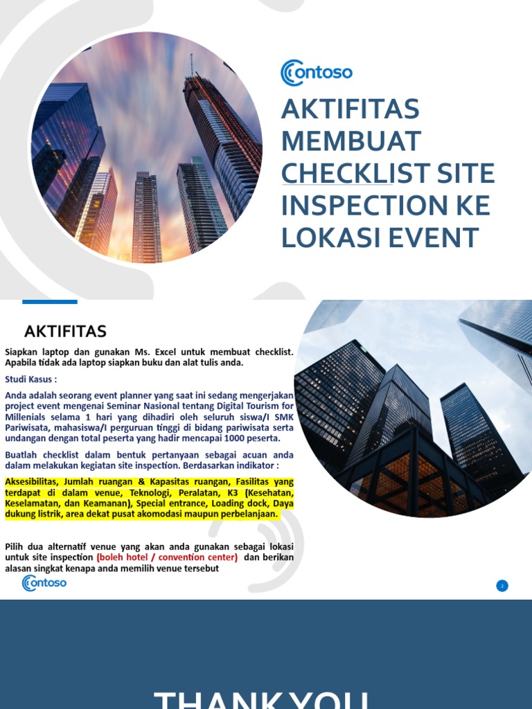 Aktifitas Membuat Checklist Site Inspection Ke Lokasi Event | PDF
