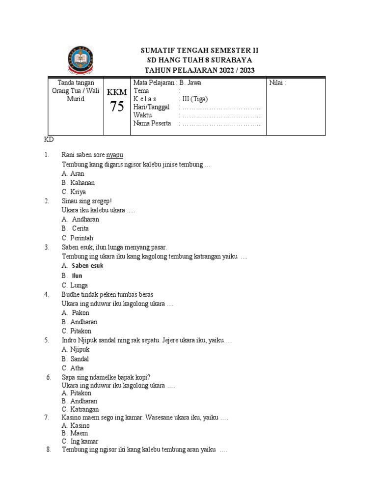 STS - Bahasa Jawa | PDF