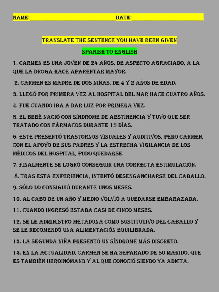 Sentences Translation Span-Eng | PDF