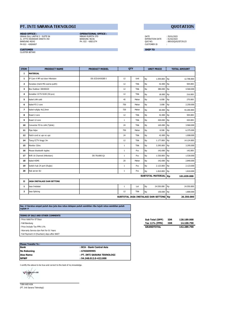 Quo Up Cluster Betari | PDF