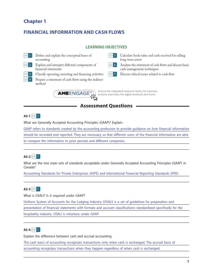 Financial Info and Cashflows 1st Workbook Te CH 1 | PDF | Cash Flow ...