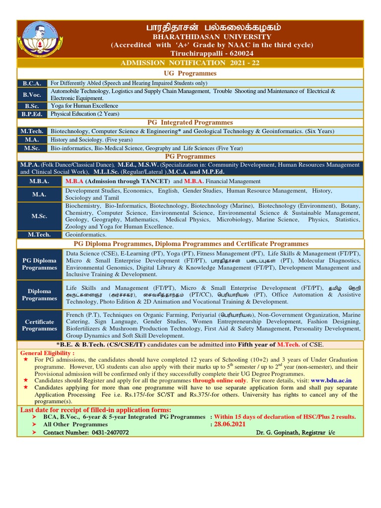 Advt 2021 2022-v2 | PDF | Science