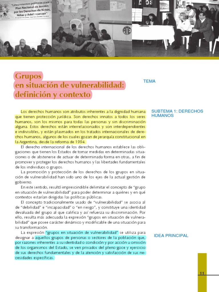 Grupos en Situación de Vulnerabilidad: Definición y Contexto | PDF | Derechos humanos | Estado ...