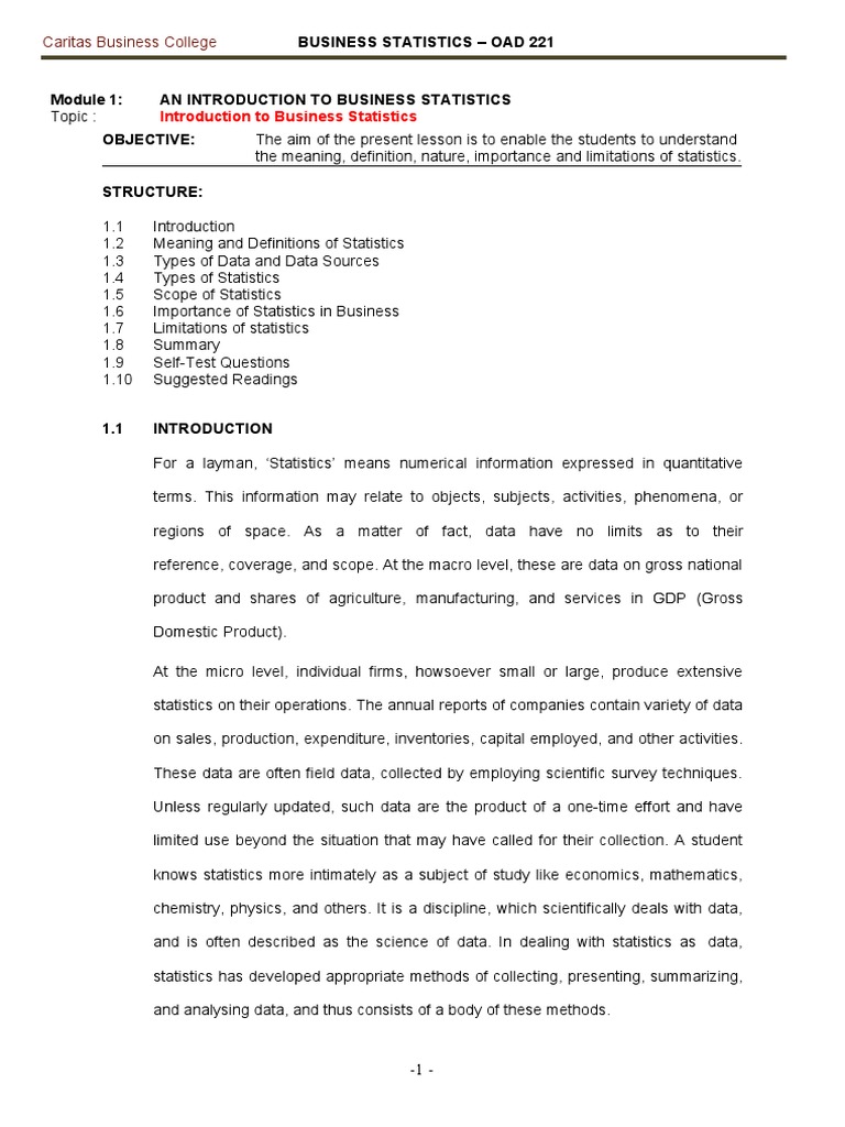 Introduction To Business Statistics | PDF | Statistics | Statistical ...