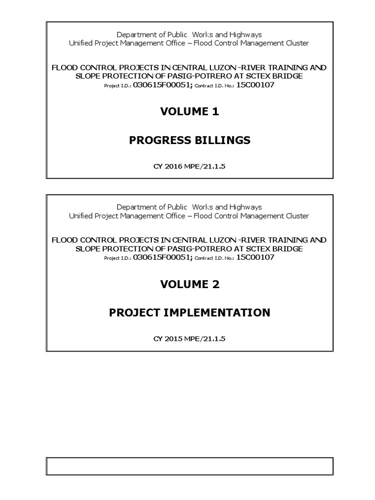 Flood Control Projects in Central Luzon: Documentation for River ...