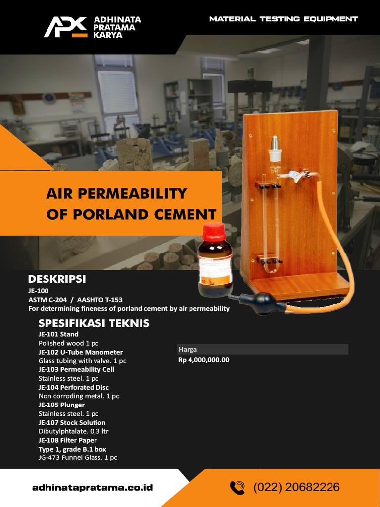 Air Permeability of Porland Cement: Deskripsi | Download Free PDF ...